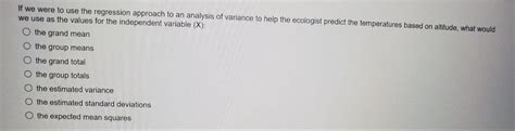 solved if we were to use the regression approach to an