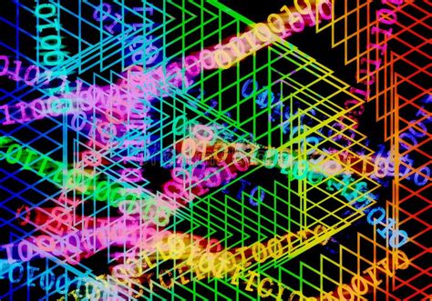 Abstract Cg Non Ai Binary Coding Illustration Background Wallpaper Screensaver Stock