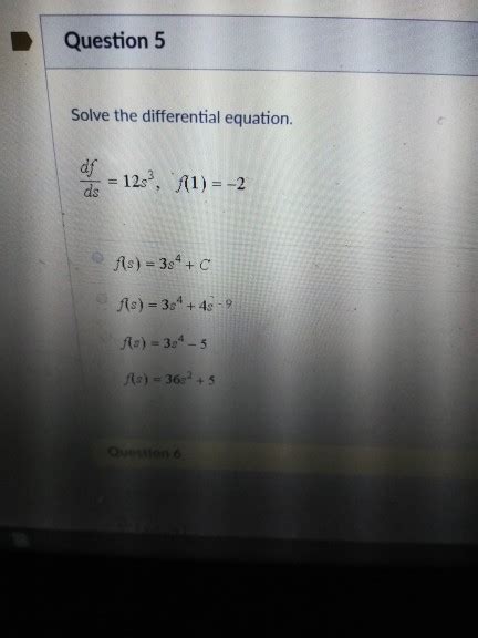 solved question 5 solve the differential equation df
