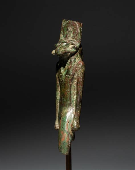 Ancient Egyptian Bronze Sculpture Of The Deity Khnum Late Period 664