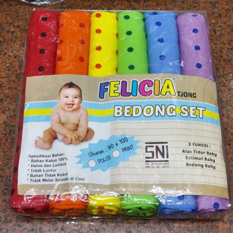 Jual Bedong Felicia Rainbow Polkadot Warna Tua 90 X 100cm Isi 6 Pcs