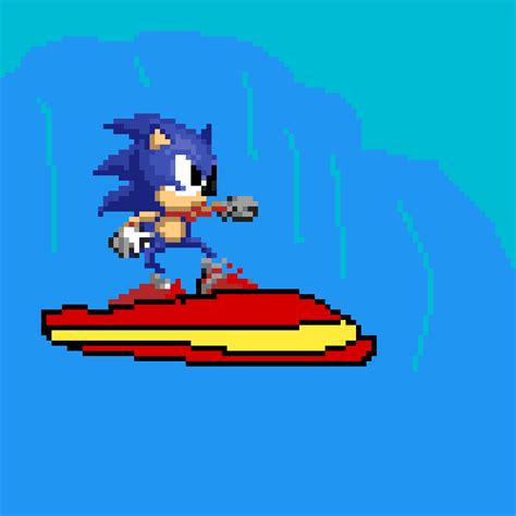 Pixilart Sonic Is Surfing By Atobin0002