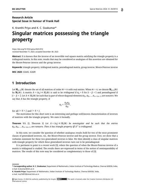 101515 Spma 2023 0112 1 Pdf Matrix Mathematics Matrix Theory