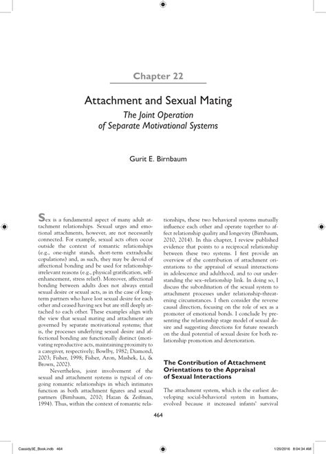 PDF Attachment And Sexual Mating The Joint Operation Of Separate Motivational Systems