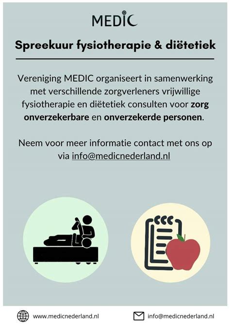 Informatie Voor Patiënten Fysiotherapie And Diëtetiek Projecten Medic