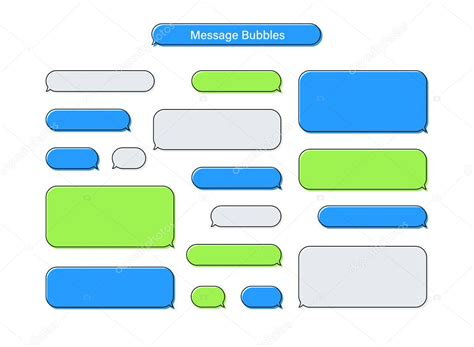 Mensaje Burbujas De Chat Vector Iconos De Mensajero Plantilla Para Chat De Mensajes