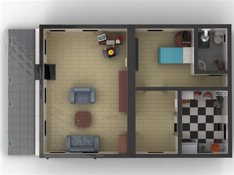 Lego Moc Minifig Scale Full Size Apartment By Viernes Rebrickable Build With Lego