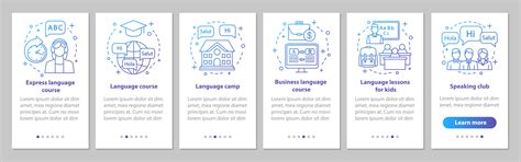 Language Learning Onboarding Mobile App Page Screen Vector Template Express Courses Summer