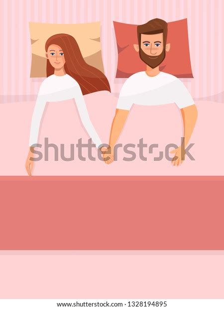 Couple Young People Man Woman Lying Stock Vector Royalty Free