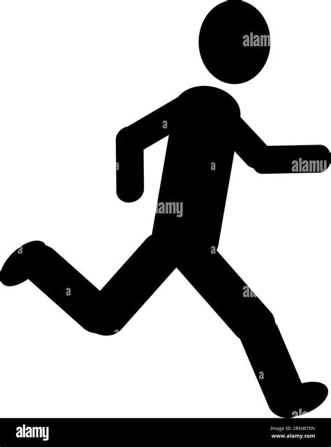 Running Man Symbol Hurrying Black Person Icon Stock Vector Image And Art Alamy