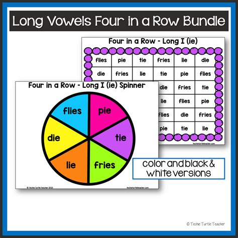 phonics game long vowels four in a row bundle fluency and decoding