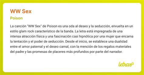 Significado De La Canción Ww Sex Poison Letrascom