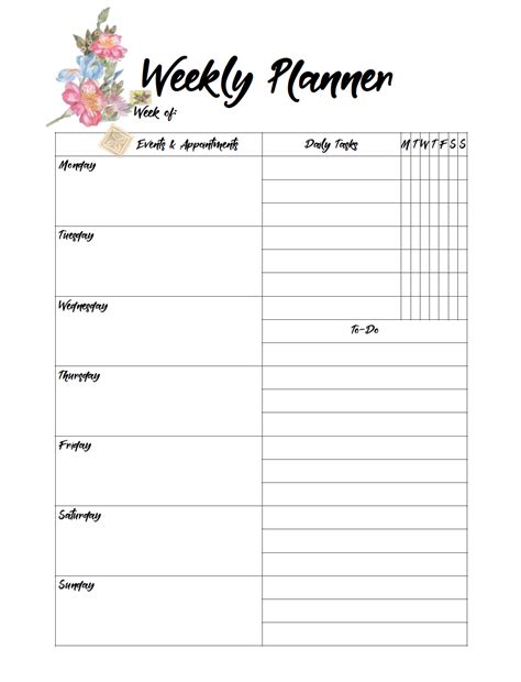 Weekly Planner Printable Free