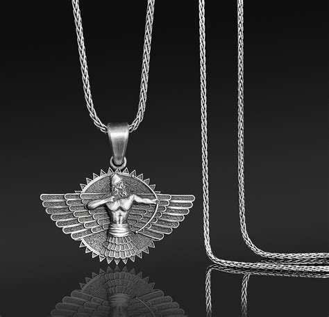 Faravahar Ahura Mazda Handmade Silver Necklace Ancient Persia Silver