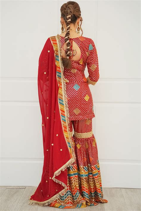 Glam Fashion Hub Maroon Multicolour Sharara Suit
