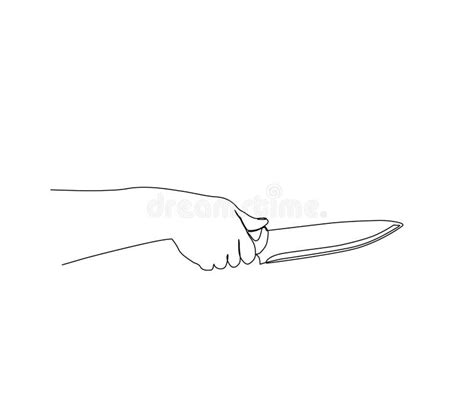 Desen Continuu Cu Un Rând Al Cuțitului Pentru Mâini Ilustrare