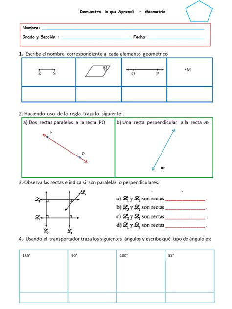 Evaluación Geometría Pdf