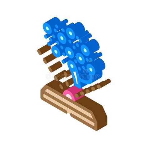 Human Brain Simulation Future Technology Isometric Icon Vector