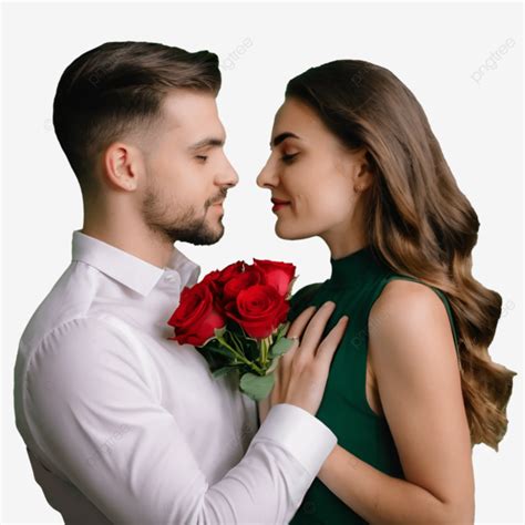 Happy Romantic Couple At Valentines Love Day Romantic Couple Happy