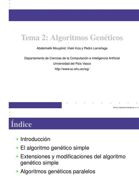 Algoritmo Genetico Simple Algoritmo Genético Mutación