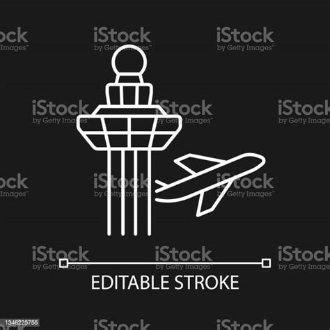어두운 테마를위한 창이 공항 컨트롤 타워 흰색 선형 아이콘 공항에 대한 스톡 벡터 아트 및 기타 이미지 공항 싱가포르 시티