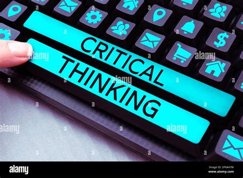 Sign Displaying Critical Thinking Word Written On Sequence Of Stages Of A Project Requiring The