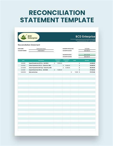 Reconciliation Excel Templates Spreadsheet Free Download