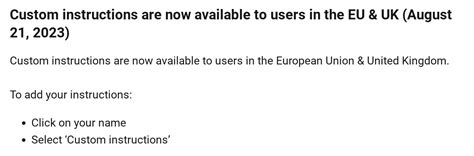 Chatgpts Custom Instructions Are Finally Available In The Eu And Uk R