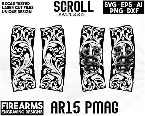 Custom Ar15 Pmag Laser Engraving Design Scroll Pmag Laser Design