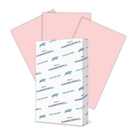 Hammermill Colored Paper 20 Lb Pink Printer Paper 85 X 14 1 Ream