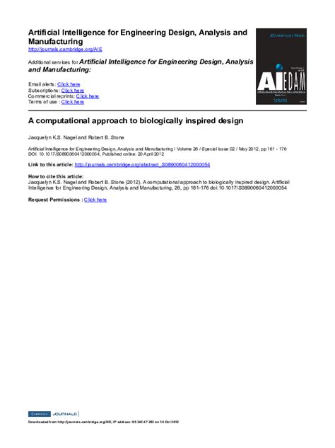 Pdf A Computational Approach To Biologically Inspired Design