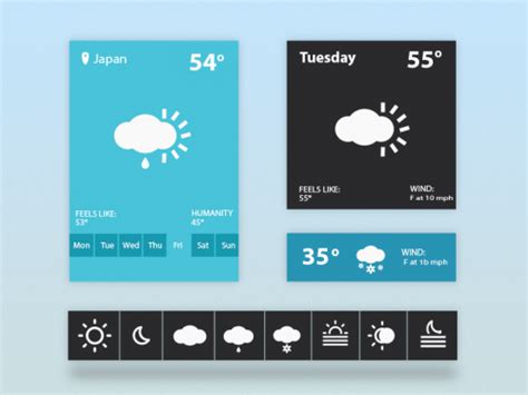 Weather Widget Ui Psd Freebie Download Psd