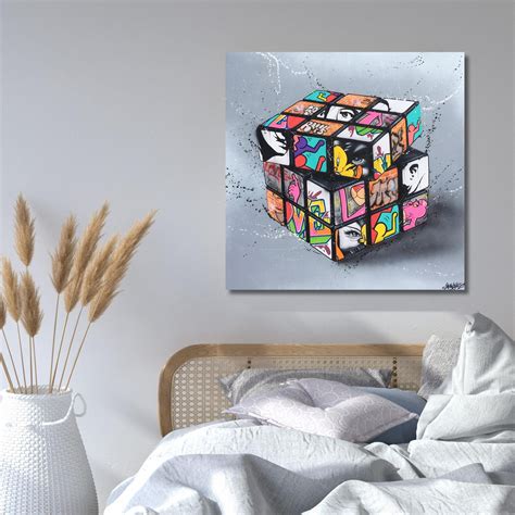 Rubiks Cube Graffiti Wall Art Rubiks Cube Grafftii Printing Modern