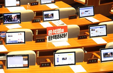 국민의힘 윤 대통령 탄핵안 표결 참여 10명 찬성은 5명