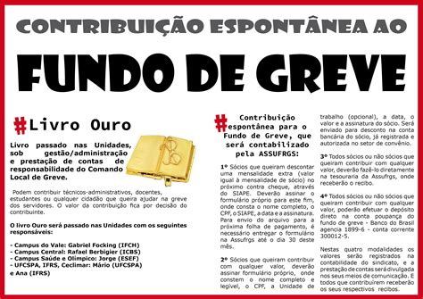 Veja As Formas De Contribuir A Greve Dos Taes Da Ufrgs Ufcspa E Ifrs Poa Assufrgs