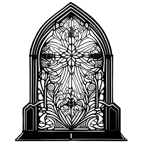 Beautiful Christian Cross Stained Glass Coloring Page Digital