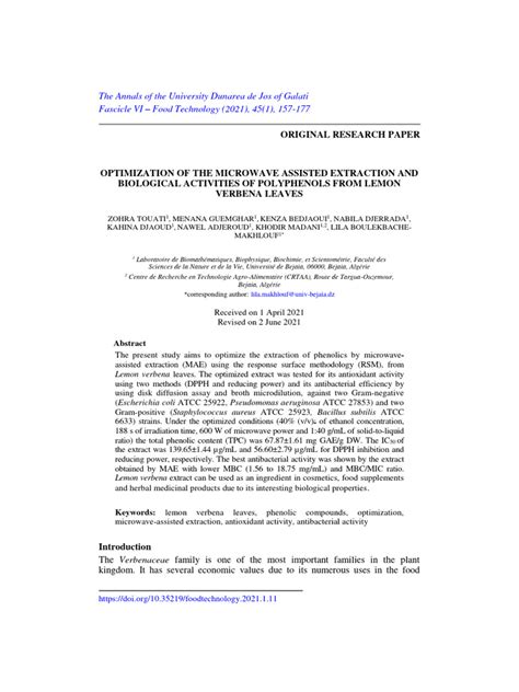 Extraction Phenol By Rsm Pdf Analysis Of Variance Polyphenol