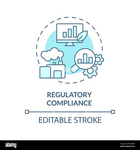Thin Linear Blue Icon Regulatory Compliance Concept Stock Vector Image And Art Alamy