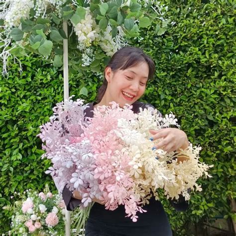 ดอกไม้ปลอมตกแต่งบ้าน หูกระจงพาสเทล 5 ก้านยาว ดอกไม้ปลอม ฟอร์มดอกเกรดสวย
