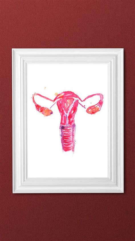 Uterus Anatomy Art Print Obgyn Office Artwork Gynecology Midwife T