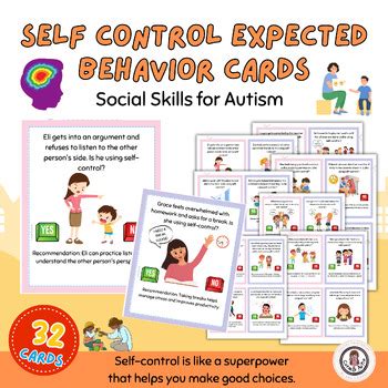 Social Skills Booster 32 Self Control Expected Behavior Question Cards