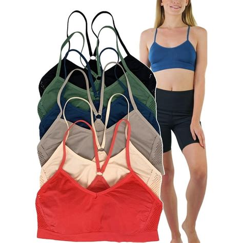 Tobeinstyle Womens Pack Of 6 Non Padded Adjustable Strap Bras