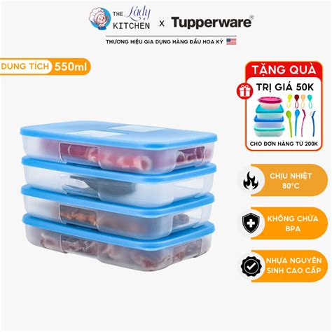 Hộp Trữ đông 650ml Tupperware Hộp Tupperware Trữ đông Happy Thân Dẹt