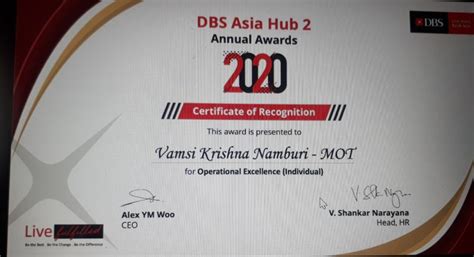 Vamsi Namburi On Linkedin Happy To Share That I Have Been Awarded Under Operations Excellence