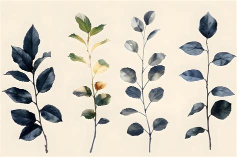 Premium Photo Elegant Botanical Illustrations Collection Concept