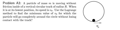 Solved Problem A A Particle Of Mass M Is Moving Without Chegg