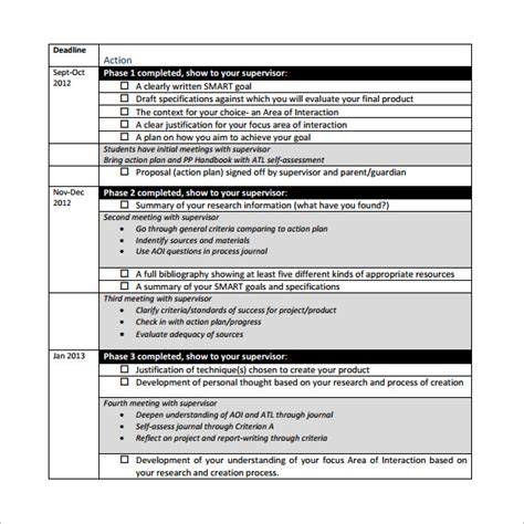 Project Action Plan Template 17 Free Word Excel Pdf Format Download