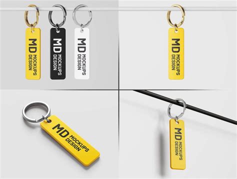 Free Rectangle Keychain Mockups Psd Set Psfiles