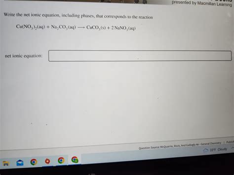 Answered Write The Net Ionic Equation Including Bartleby