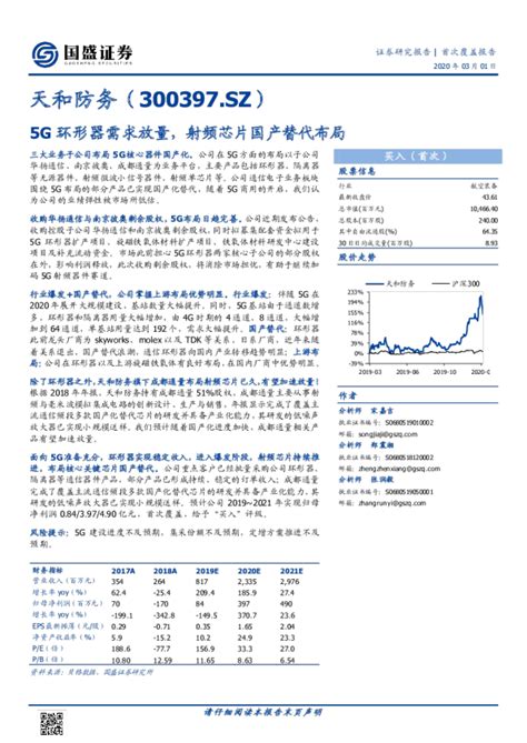 5g环形器需求放量，射频芯片国产替代布局